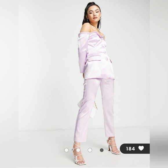 ASOS | Pants & Jumpsuits | Asos Design Metallic Off The Shoulder Suit ...